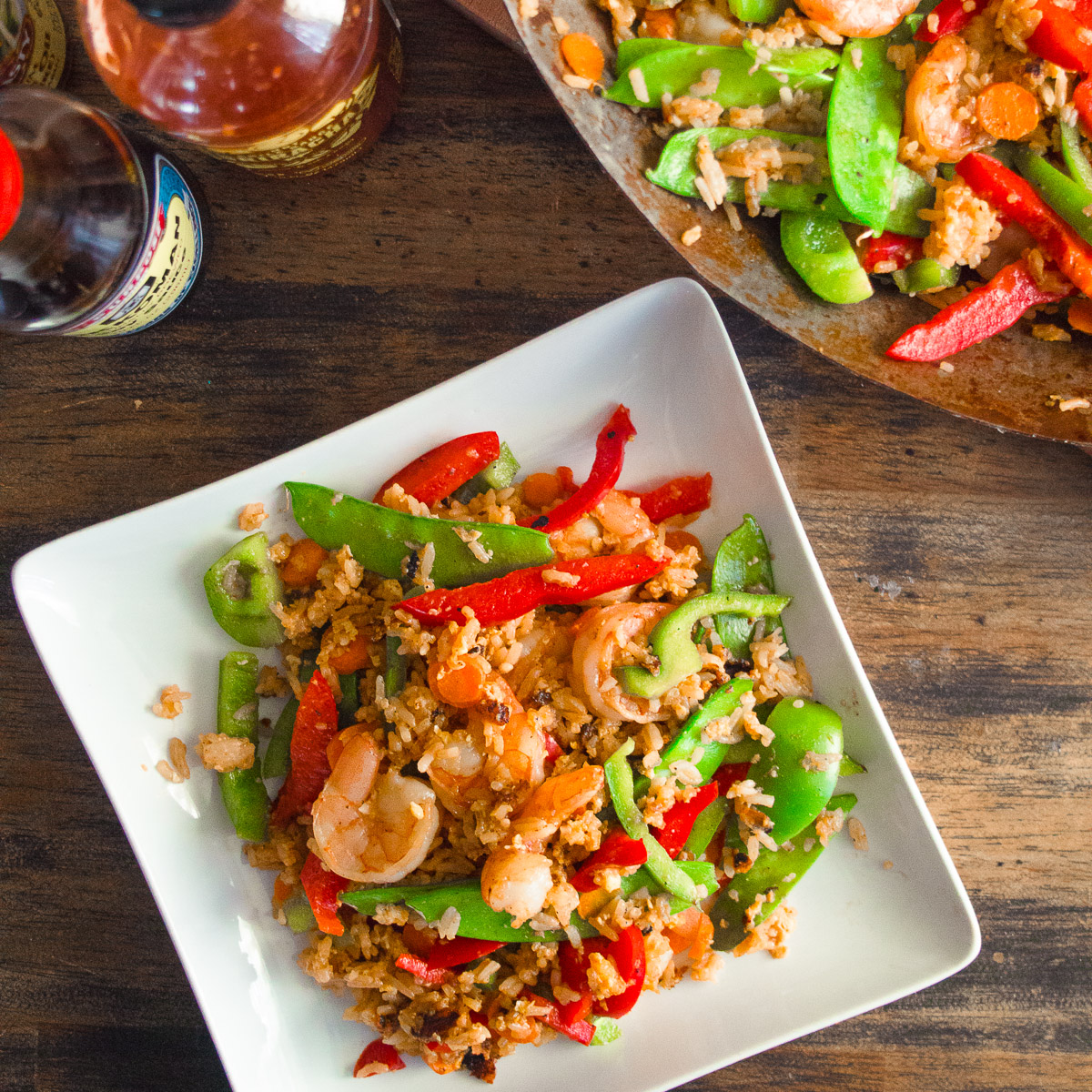 Sriracha Shrimp Fried Rice Medley - Dad With A Pan