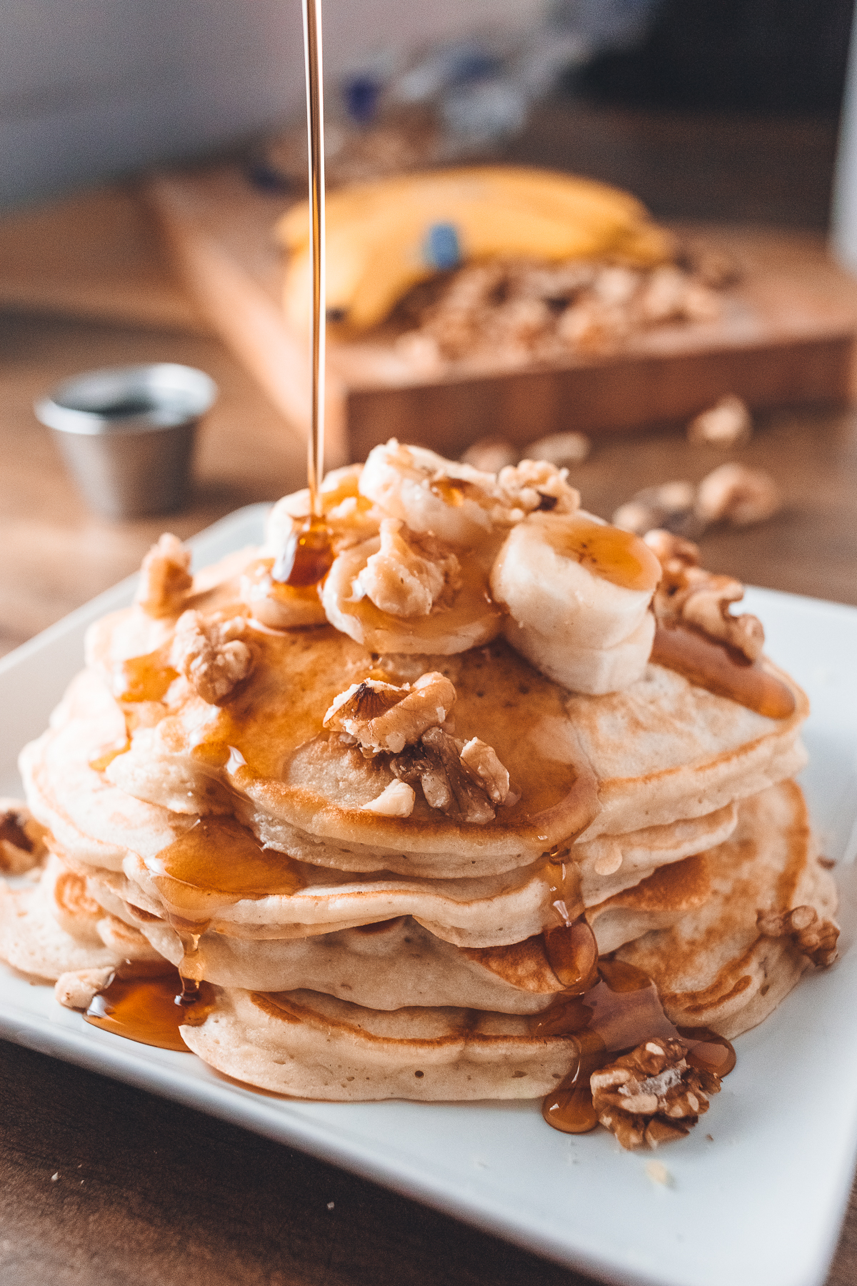 Banana Walnut Pancakes - Dad With A Pan
