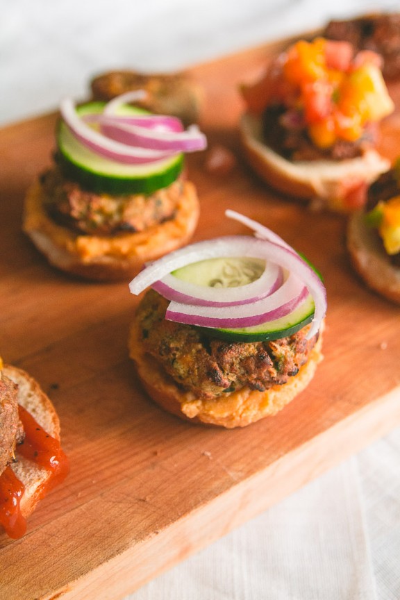 Spicy Veggie Burger Slider Trio - Dad With A Pan