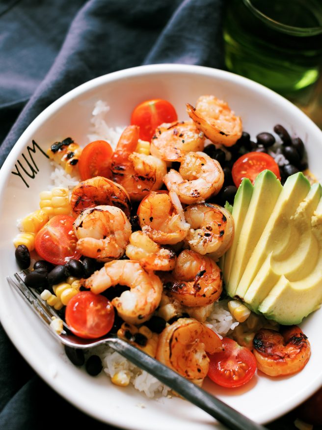 Spicy Honey Garlic Shrimp Bowl - Dad With A Pan