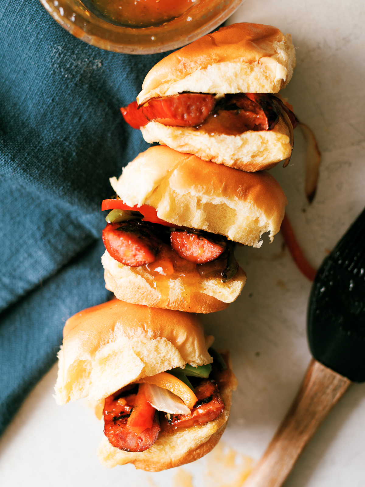 Apricot Mustard Glazed Smoked Sausage Sliders - Dad With A Pan
