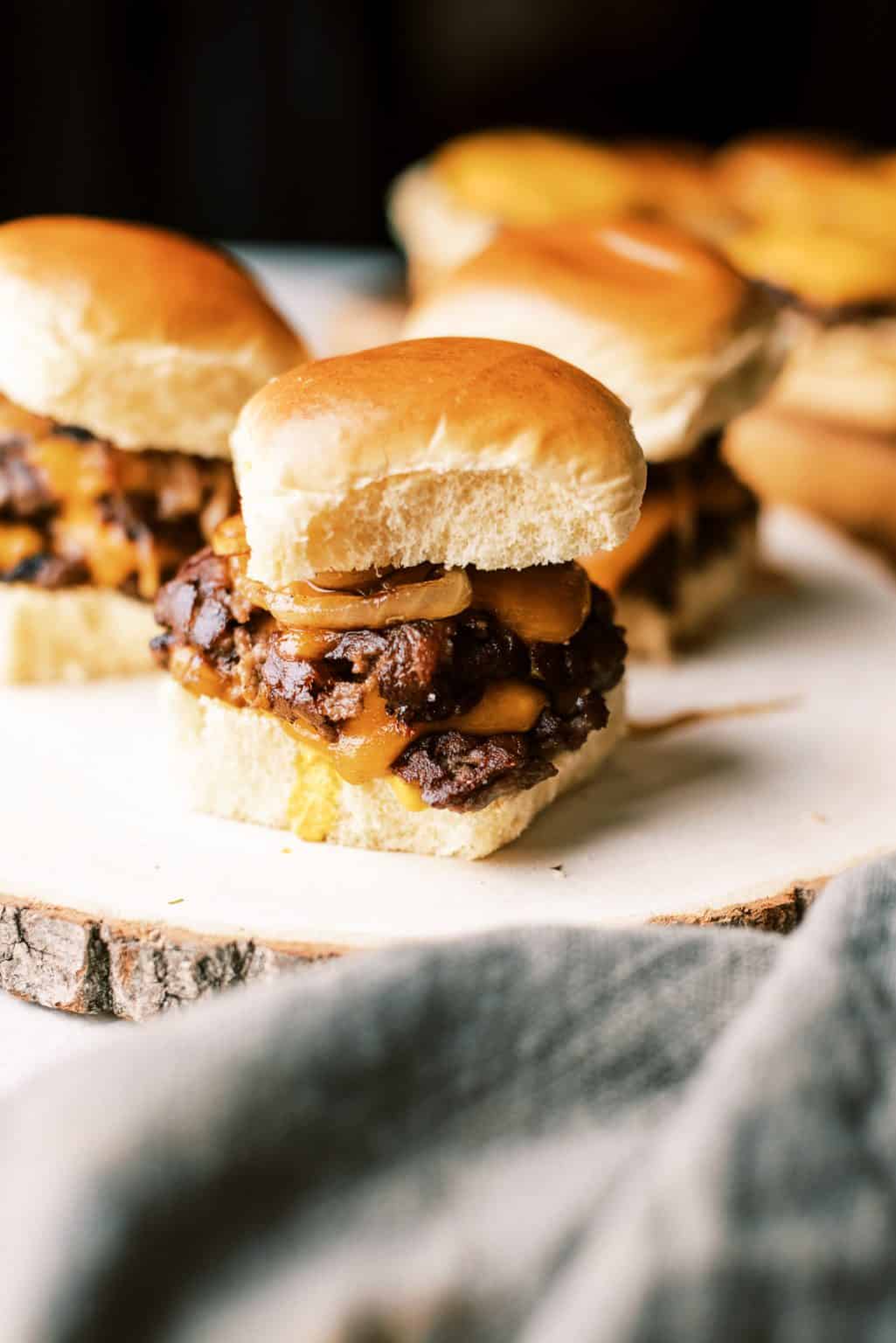 Smashburger Sliders With Grilled Onions - Dad With A Pan
