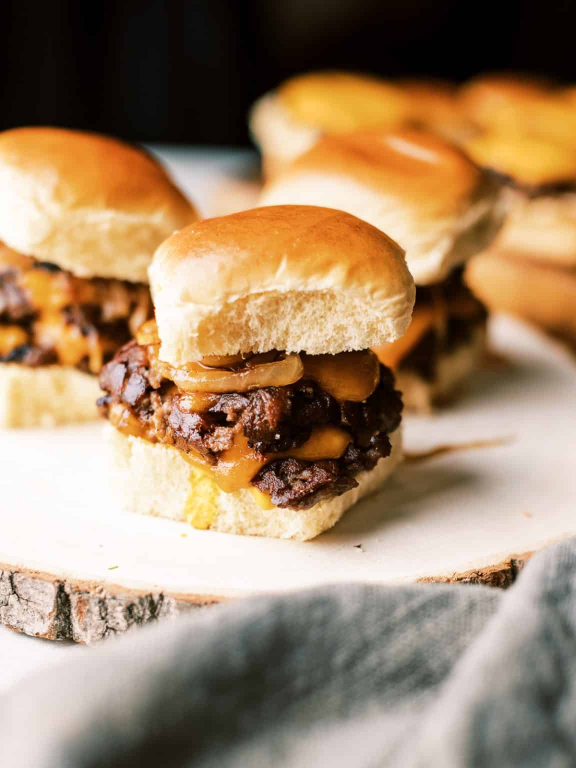 Smashburger Sliders With Grilled Onions - Dad With A Pan