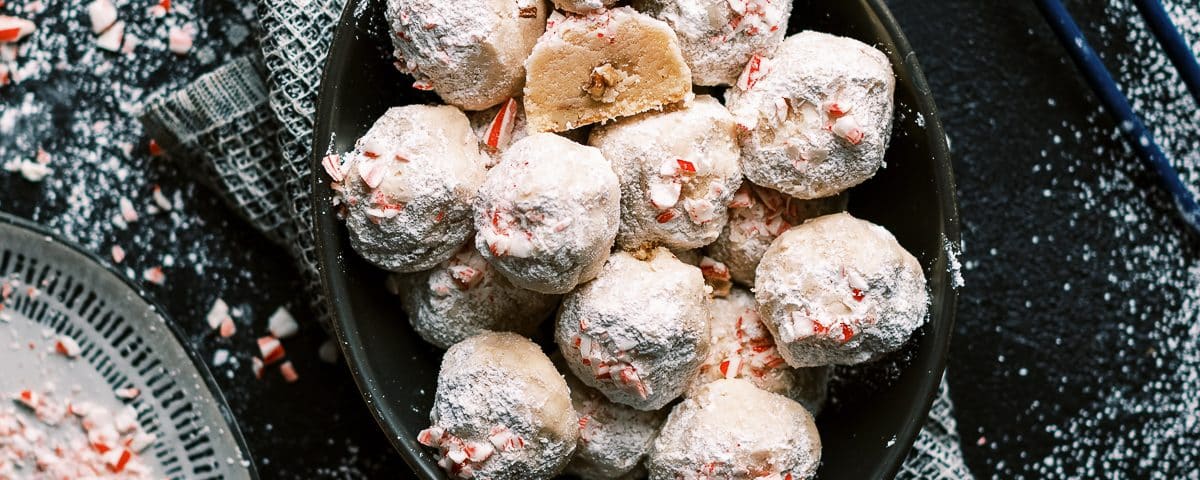 Peppermint Pecan Snowball Cookies - Dad With A Pan