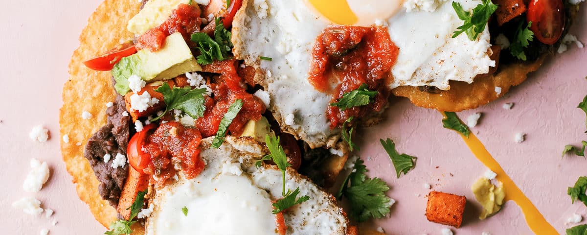 Sweet Potato Huevos Rancheros Tostadas - Dad With A Pan